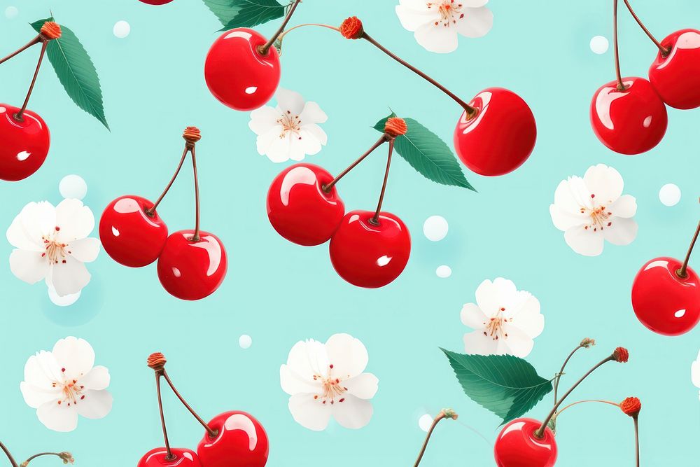 Collage Retro dreamy cherry pattern | Free Photo Illustration - rawpixel