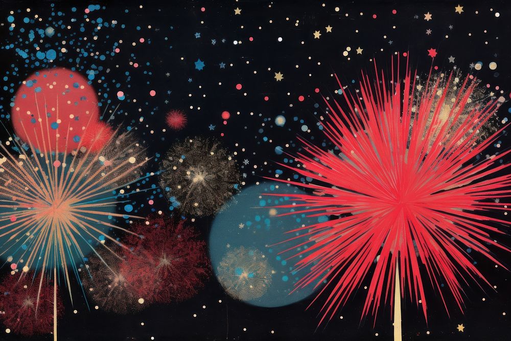 Collage Retro dreamy fireworks outdoors | Free Photo Illustration ...