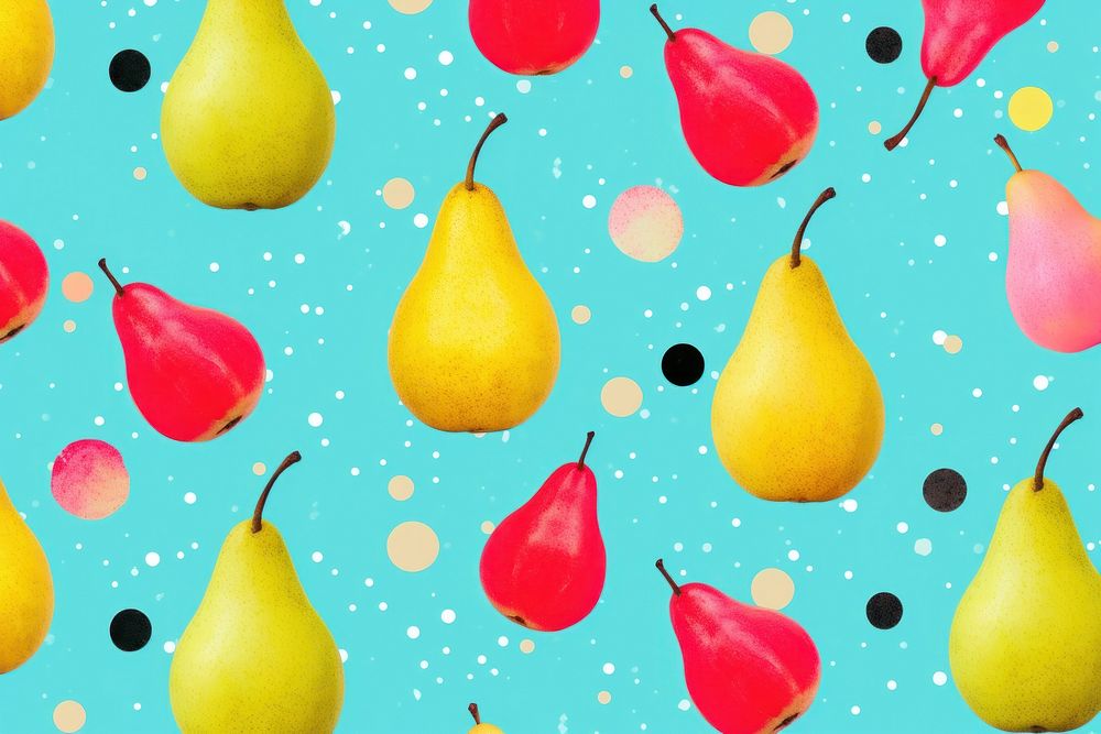 Collage Retro dreamy pear pattern | Free Photo Illustration - rawpixel