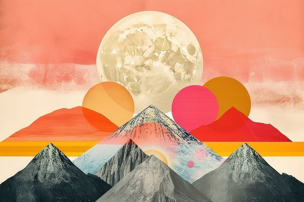 Collage Retro dreamy sunrise art | Premium Photo Illustration - rawpixel