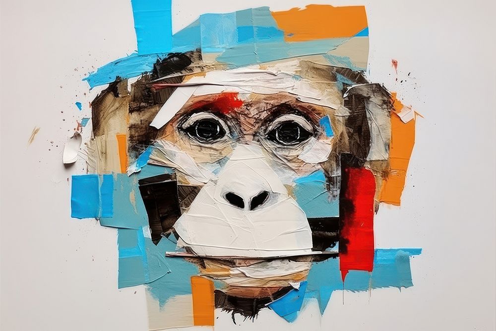 Abstract monkey ripped paper art | Free Photo Illustration - rawpixel