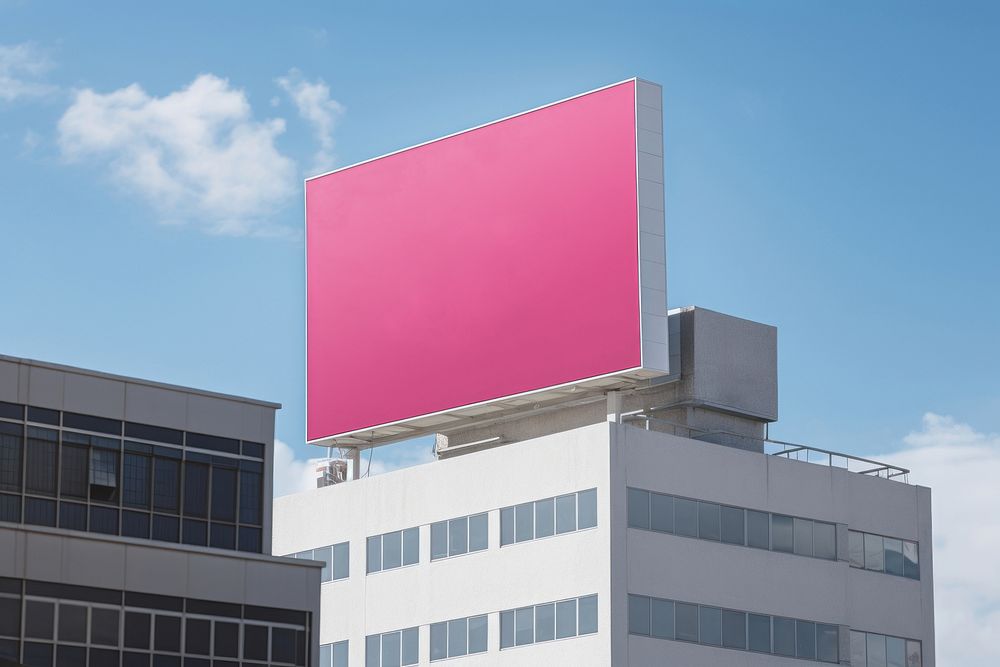 Blank pink billboard sign top | Premium Photo - rawpixel