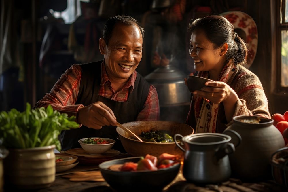 Thai man and woman dinner | Premium Photo - rawpixel