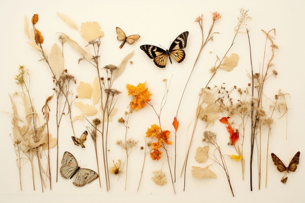 Real Pressed Butterflys butterfly flower | Free Photo - rawpixel