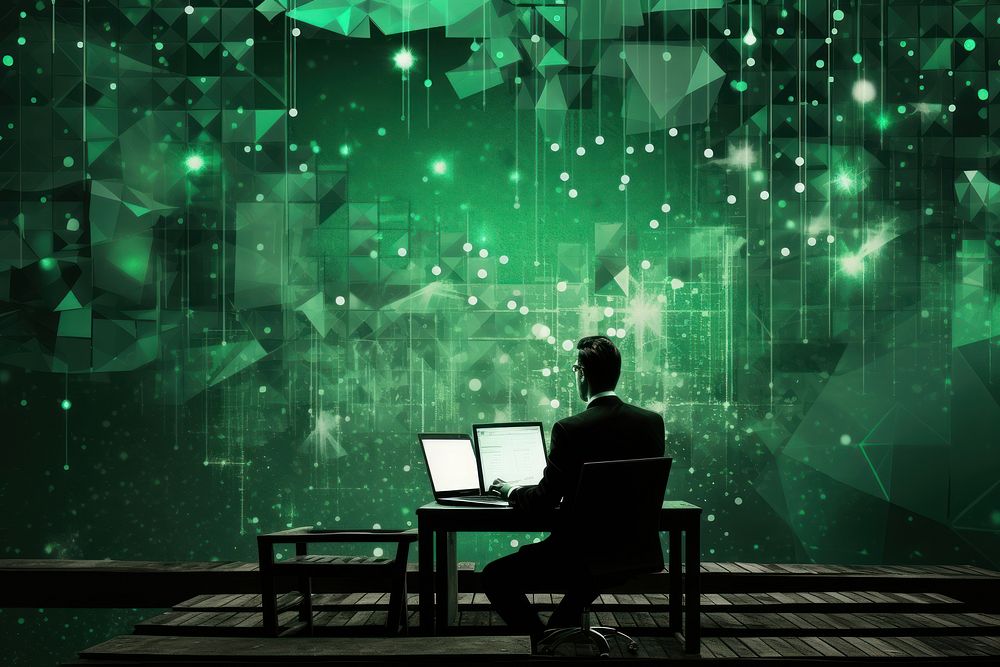 Light green computer sitting. AI | Premium Photo - rawpixel