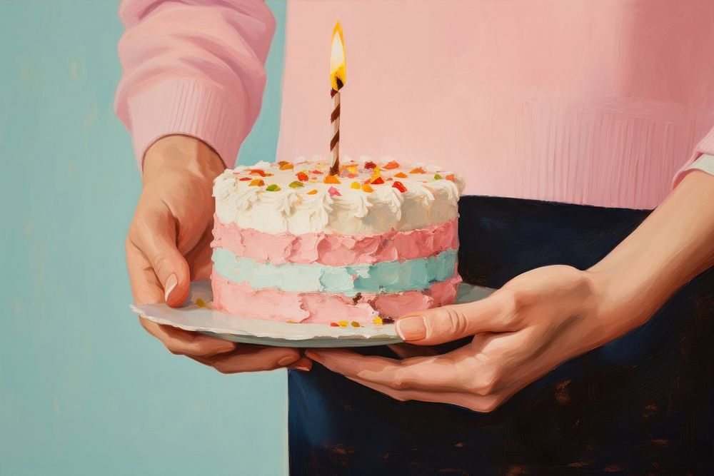 Hand hold birthday cake dessert | Free Photo Illustration - rawpixel