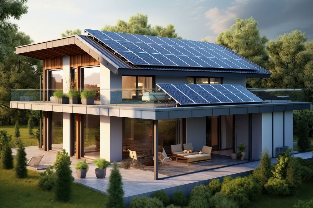 Solar panels house architecture building. | Premium Photo - rawpixel