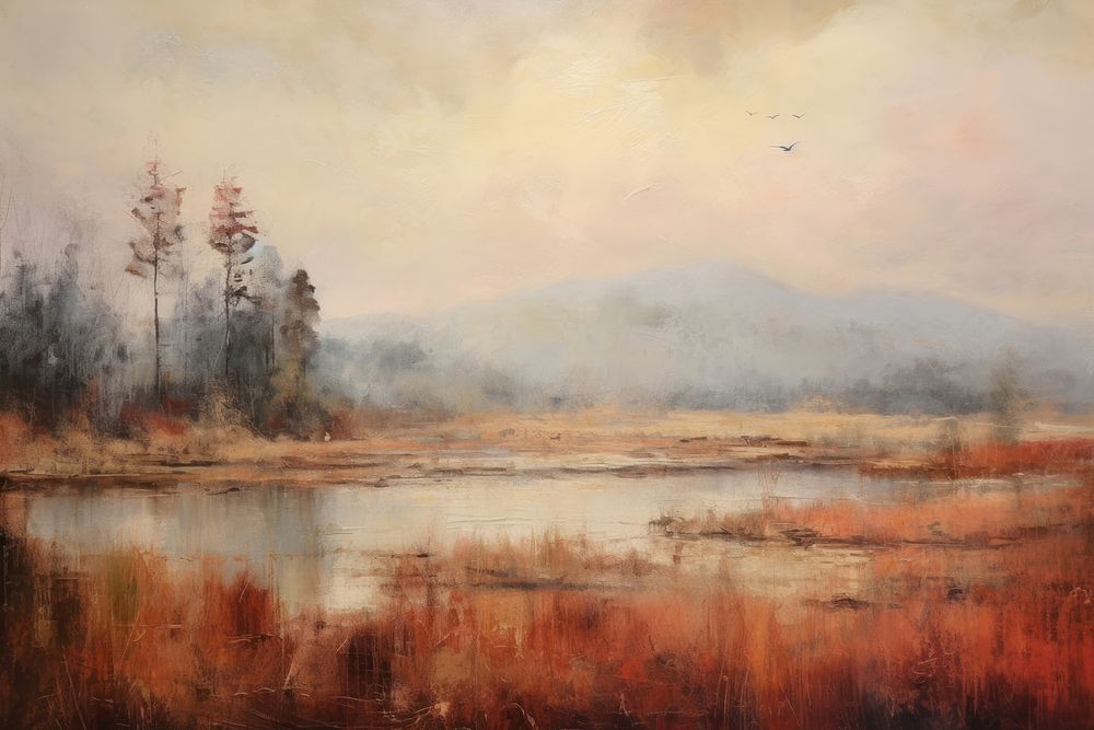 Landscape background painting outdoors nature. | Premium Photo ...