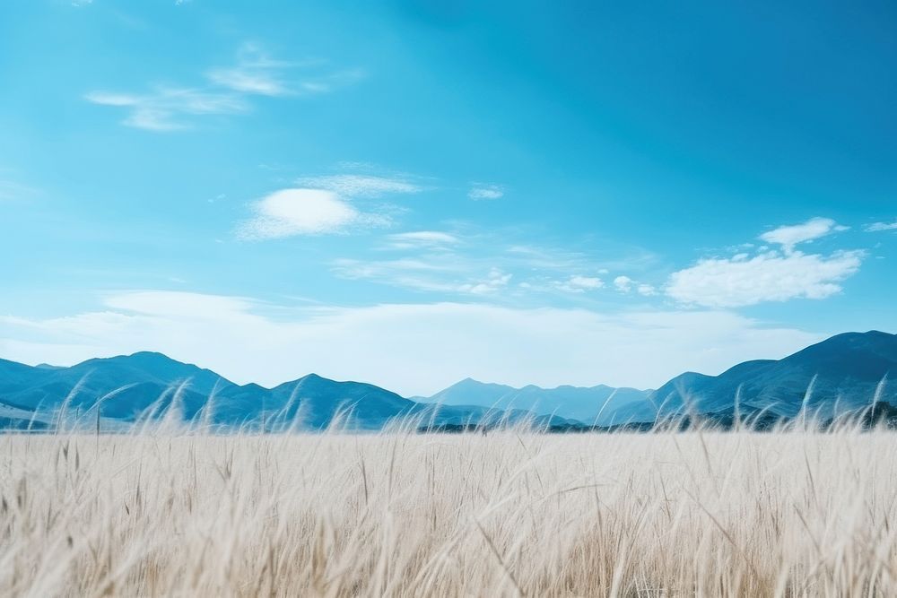 Grass plain landscape mountain outdoors. | Premium Photo - rawpixel