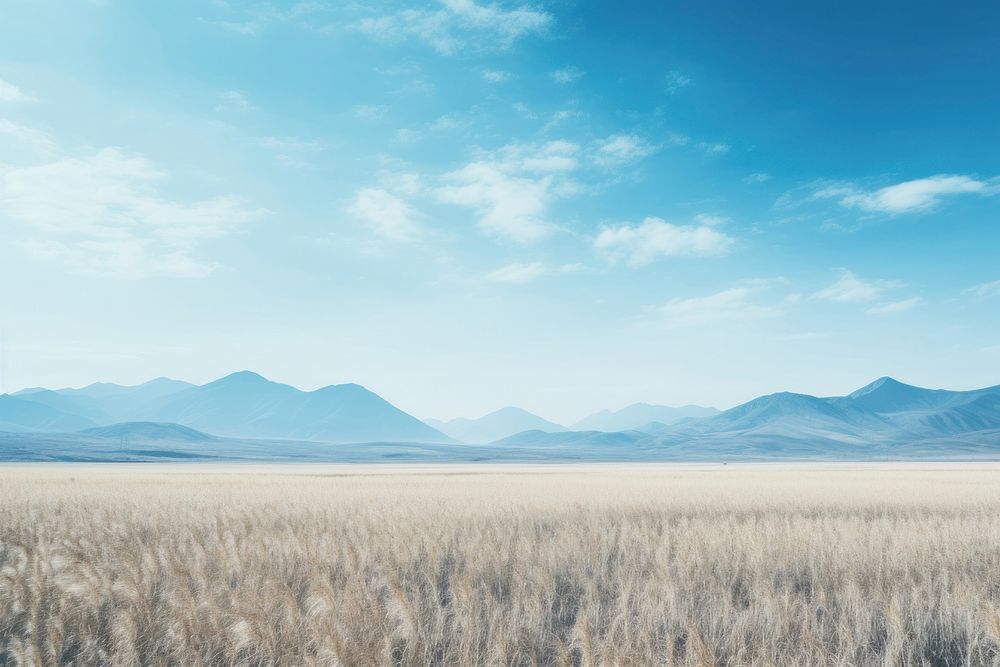 Plain field landscape mountain outdoors. | Premium Photo - rawpixel