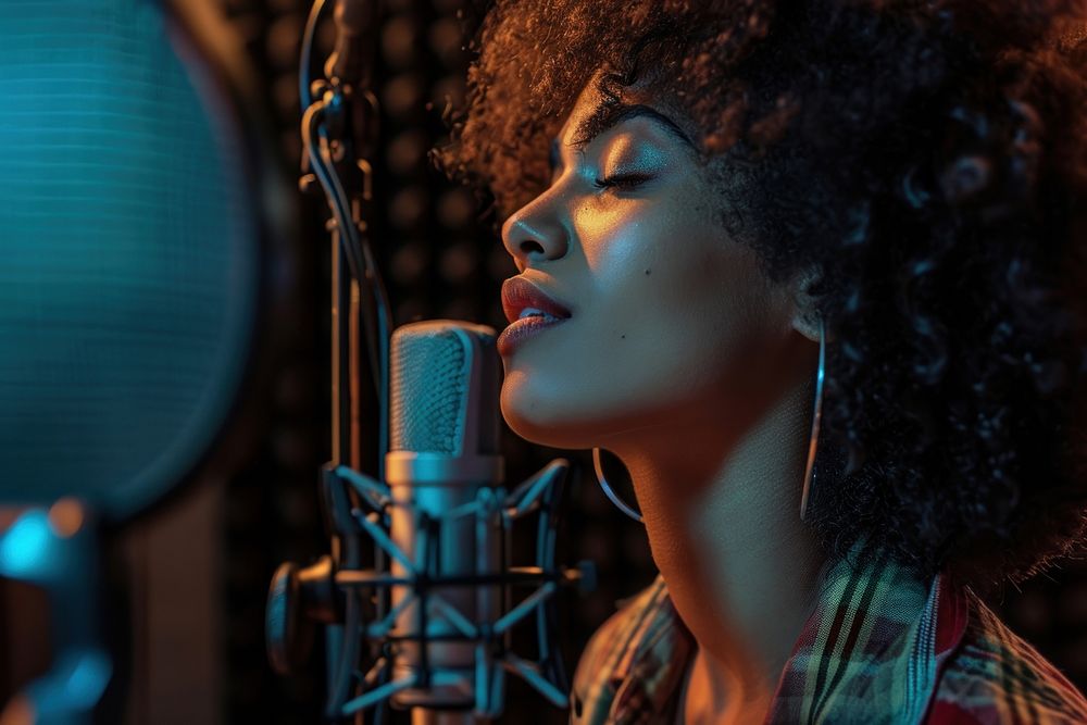 Women singer microphone studio adult. | Premium Photo - rawpixel