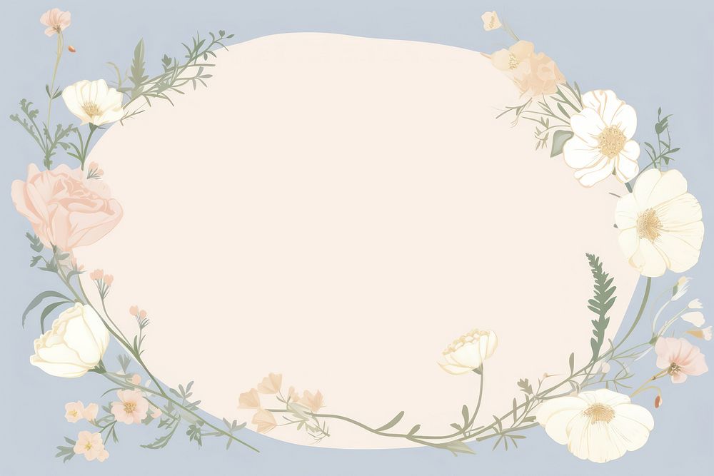 Flower border frame pattern plant | Free Photo Illustration - rawpixel