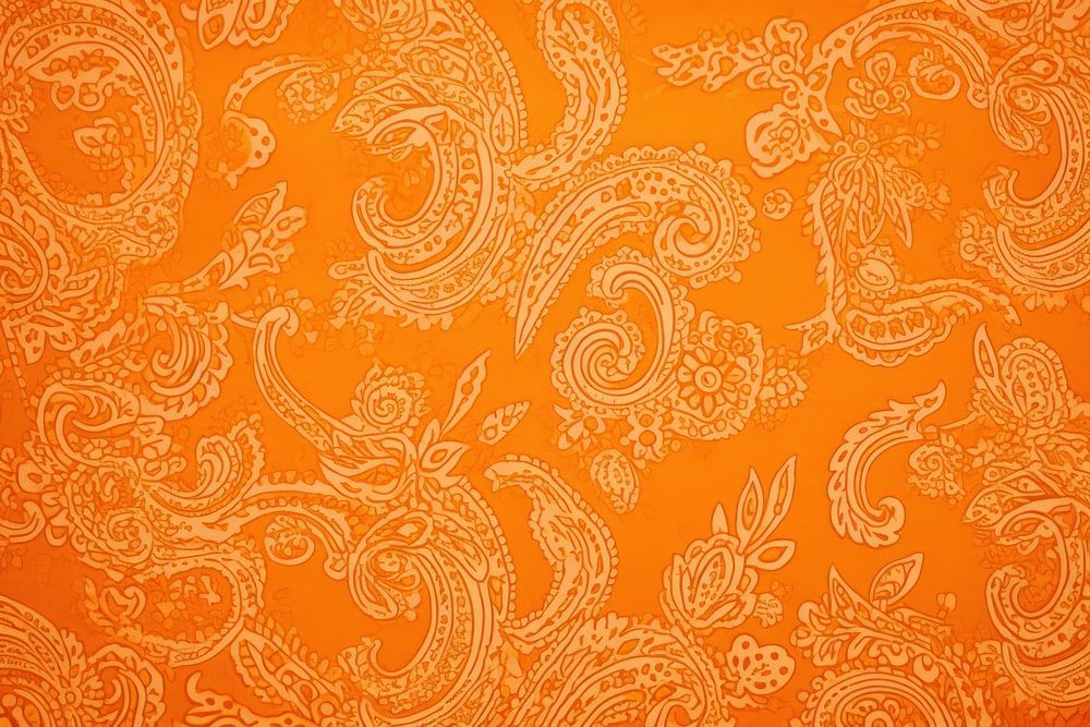 Vintage paisley pattern print orange | Free Photo Illustration - rawpixel