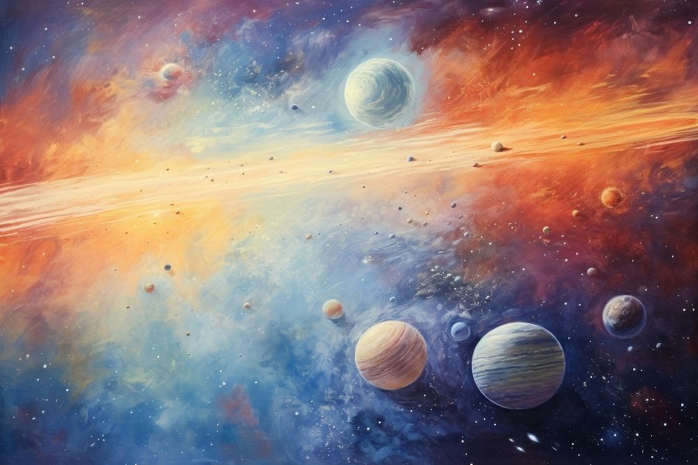 Oil painting space backgrounds astronomy | Free Photo Illustration ...
