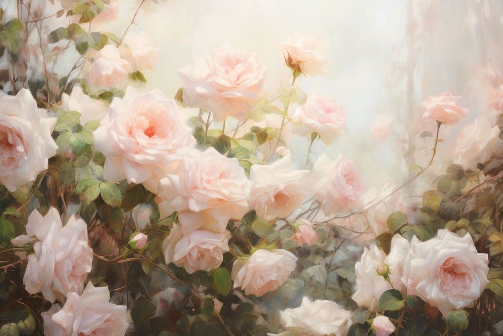 Garden rose painting backgrounds blossom. | Premium Photo Illustration ...