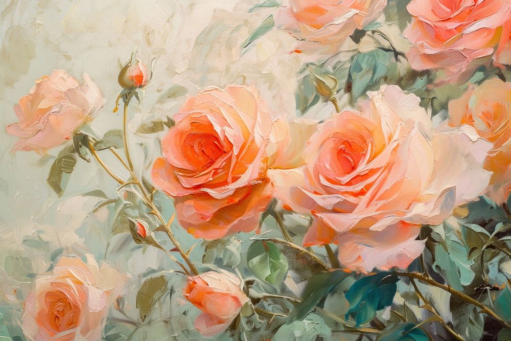 Feminine aesthetic vintage painting rose | Free Photo Illustration ...