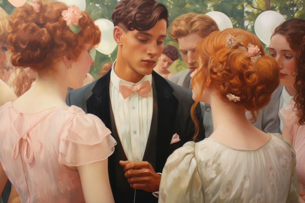 People having party painting portrait | Premium Photo Illustration ...