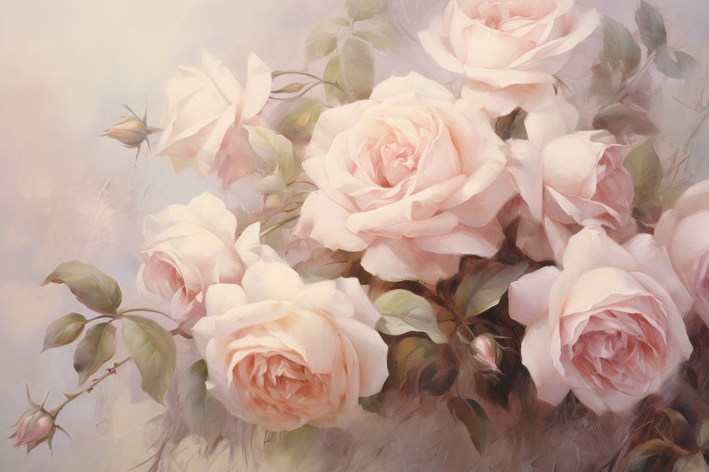 Bouquet rose painting backgrounds flower. | Premium Photo Illustration ...