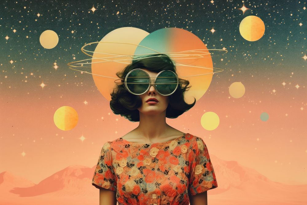 Galaxy sunglasses astronomy portrait. | Premium Photo Illustration ...