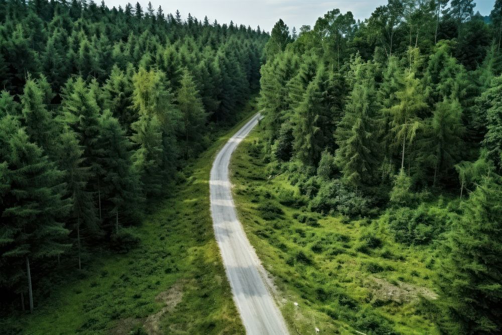 Pine forest road vegetation outdoors. | Free Photo - rawpixel