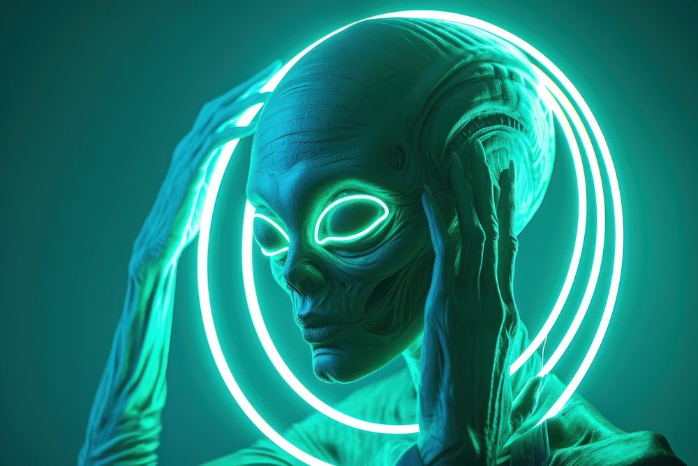 Alien neon rim light photo | Free Photo - rawpixel