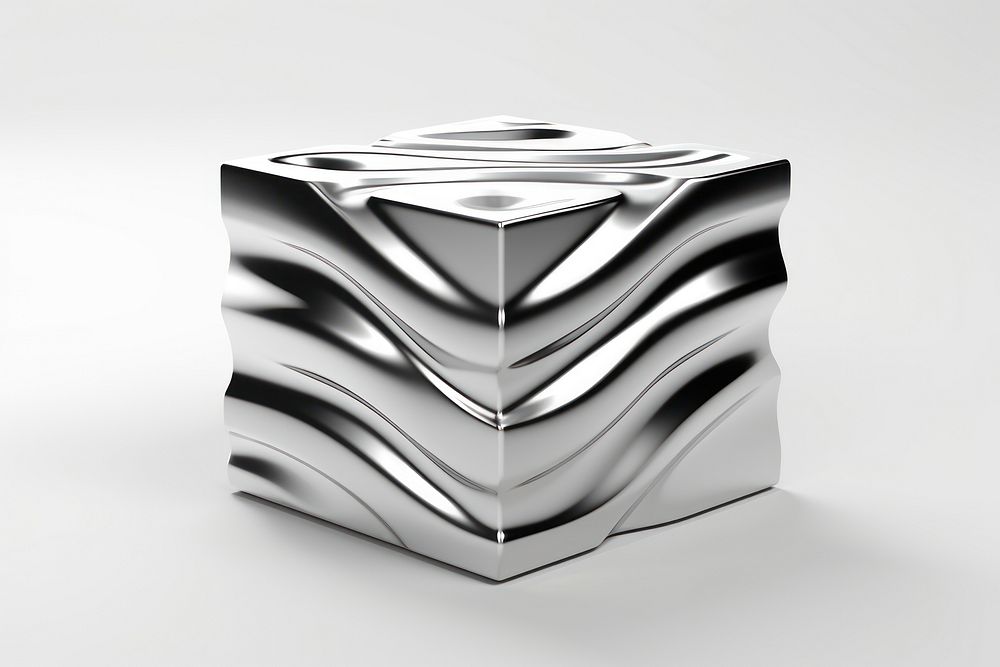Chrome material cube silver pottery | Premium Photo Illustration - rawpixel