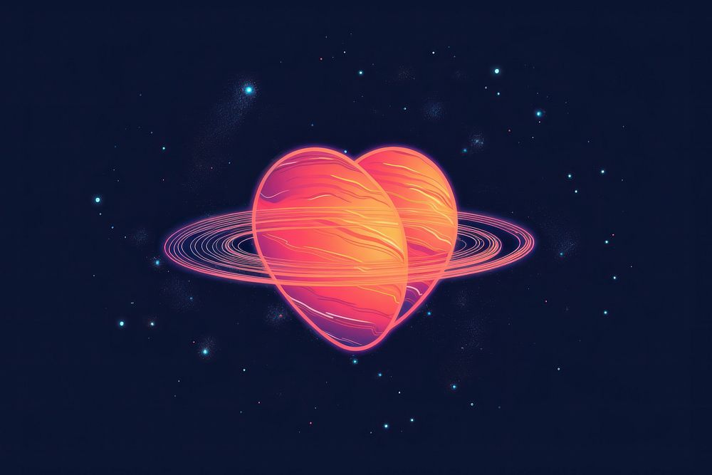 Illustration heart shaped saturn astronomy | Premium Photo Illustration ...
