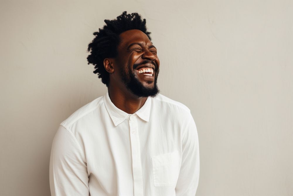 Black man laughing adult smile. | Premium Photo - rawpixel