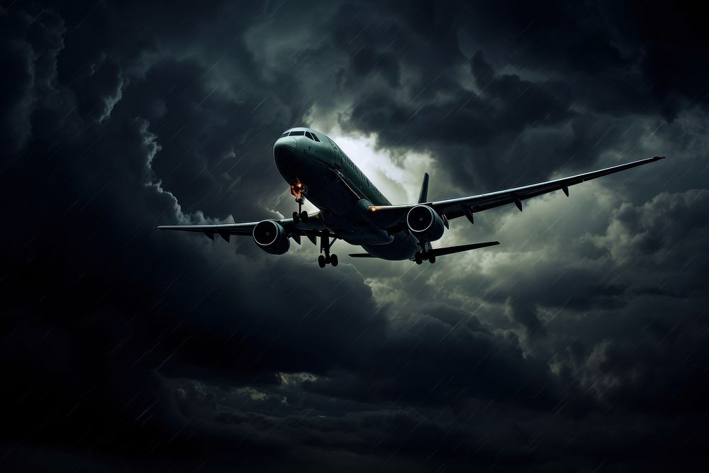 Plane flying dark sky airplane | Premium Photo - rawpixel