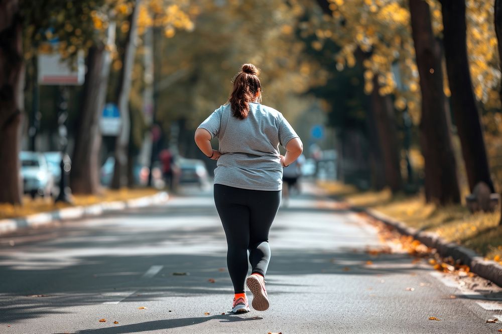 Fat woman jogging running adult | Premium Photo - rawpixel