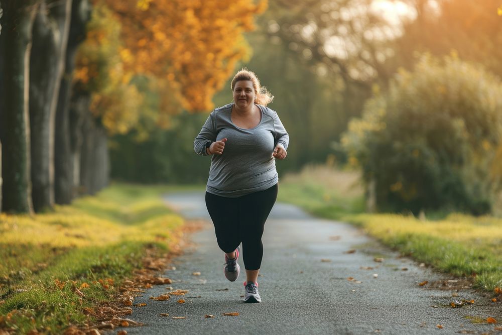 Fat woman jogging running adult | Free Photo - rawpixel