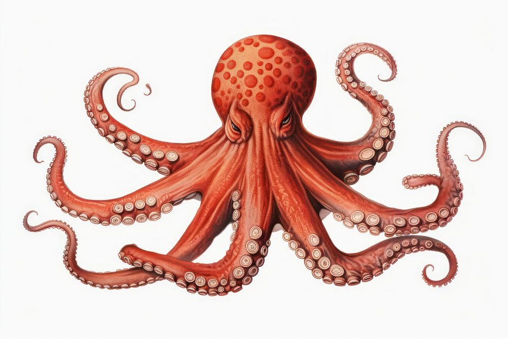 Octopus animal sea white background. | Free Photo Illustration - rawpixel