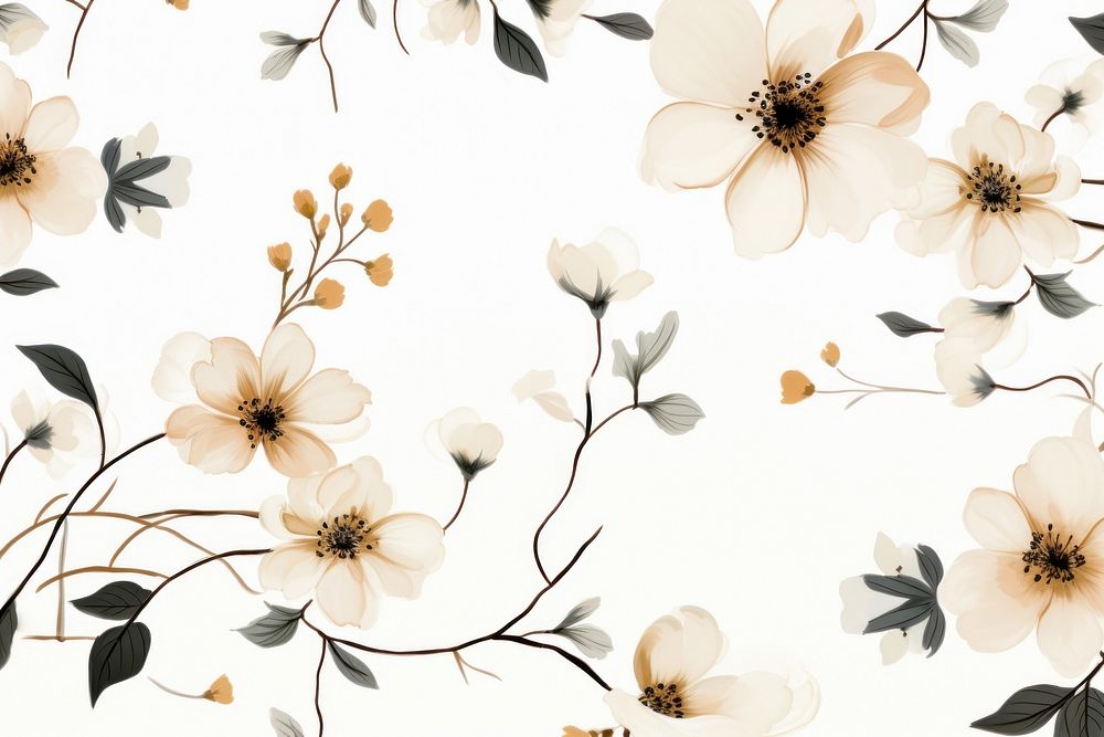 White flower pattern backgrounds wallpaper. | Free Photo Illustration ...