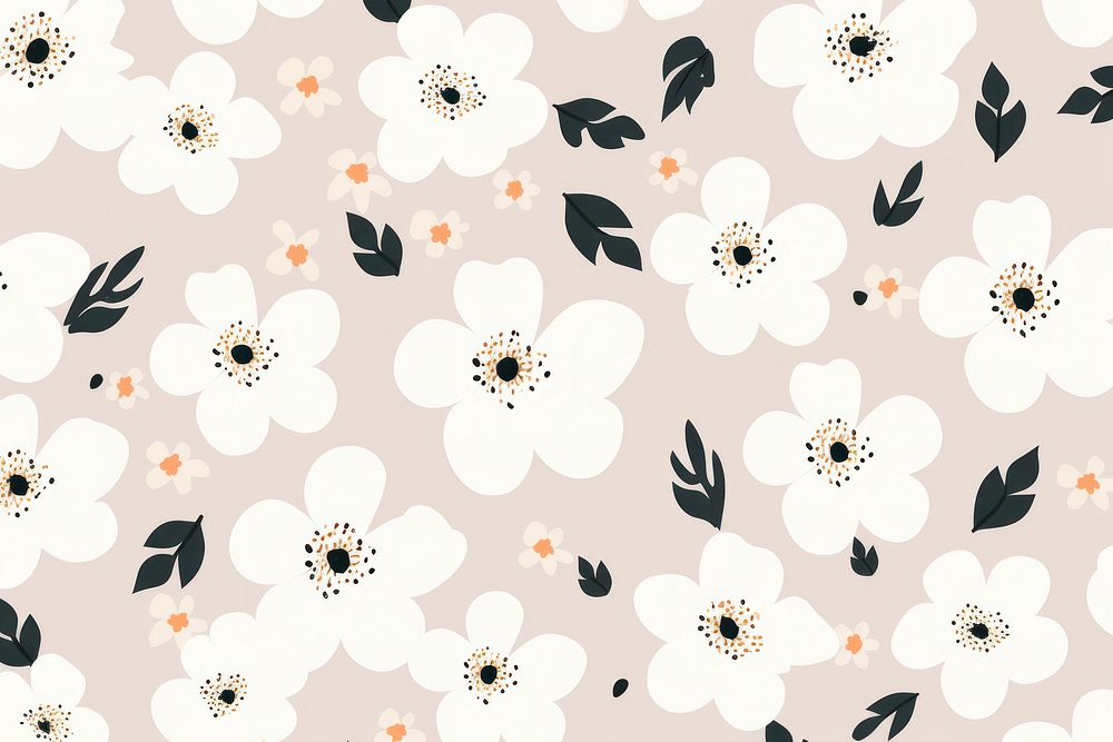 White flower pattern backgrounds wallpaper. | Free Photo Illustration ...