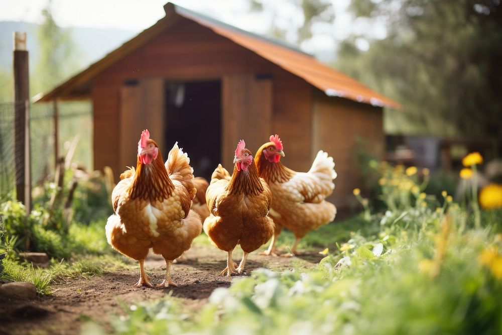 Farm chicken landscape poultry. | Premium Photo - rawpixel
