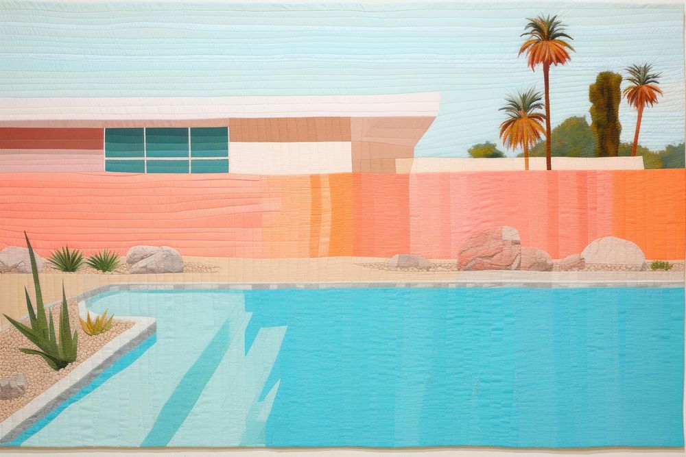 Swimming pool pastel color architecture | Premium Photo Illustration ...
