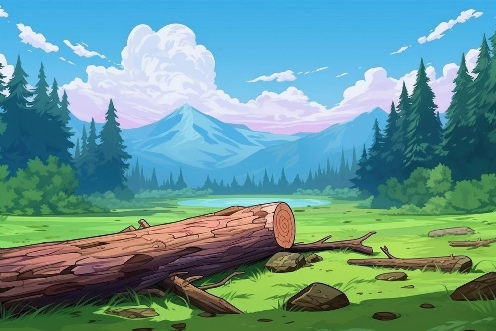Log landscape wilderness outdoors. | Free Photo Illustration - rawpixel