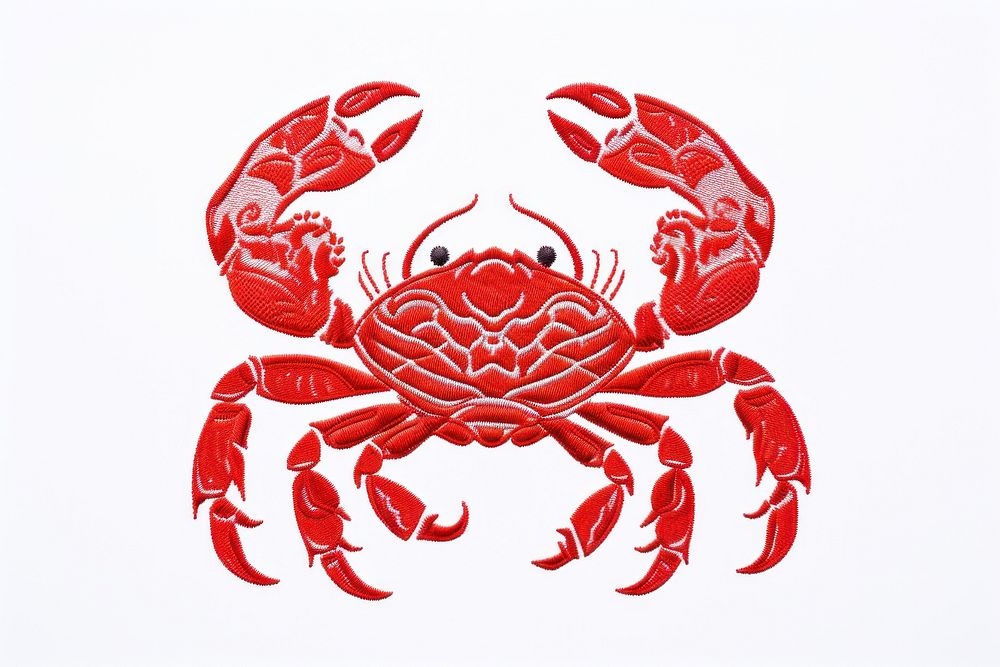 Crab embroidery style seafood animal | Premium Photo - rawpixel