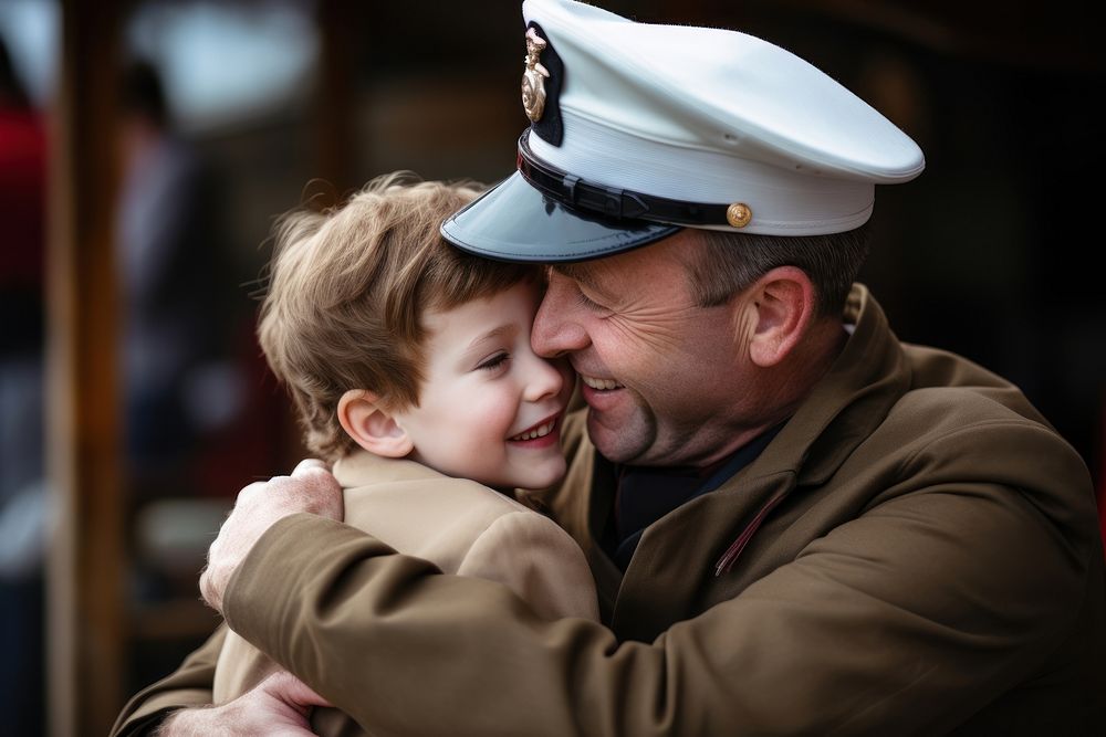 Mlitary hugging portrait uniform. | Premium Photo - rawpixel