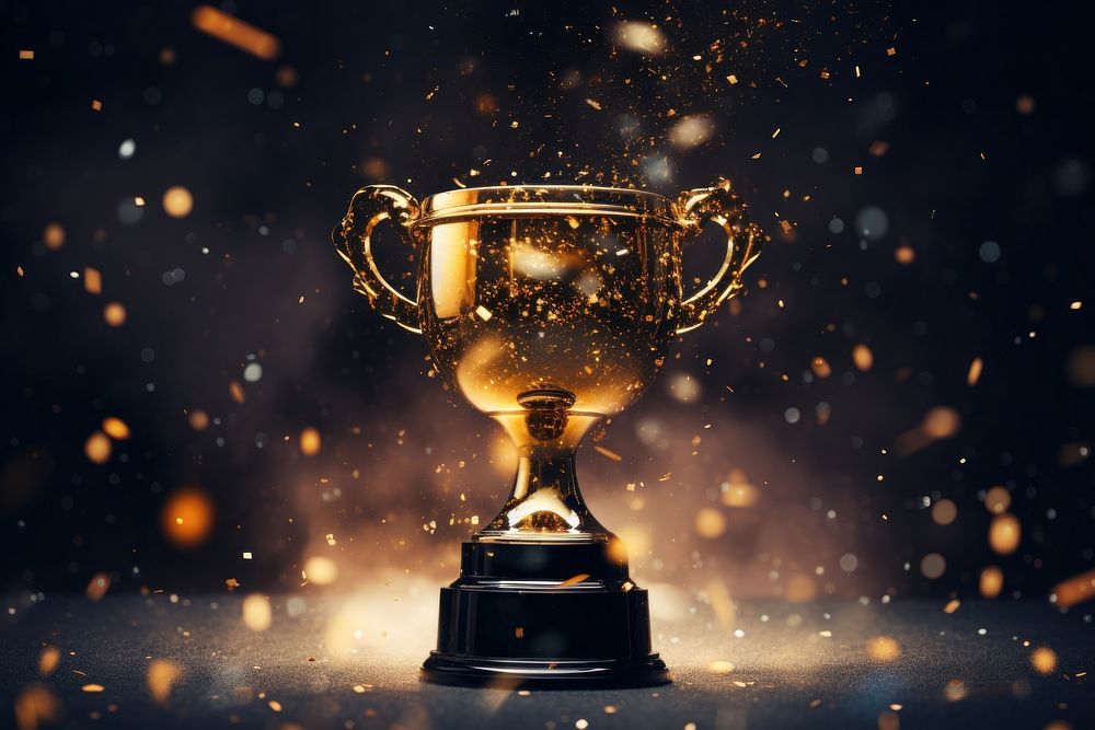 Trophy gold achievement illuminated. | Free Photo - rawpixel