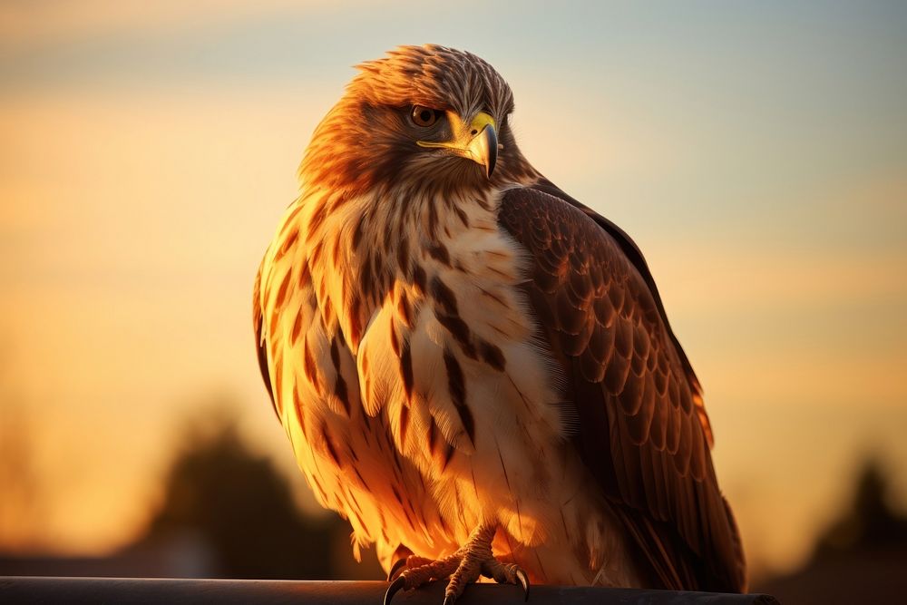 Hawk perching buzzard animal. | Free Photo - rawpixel