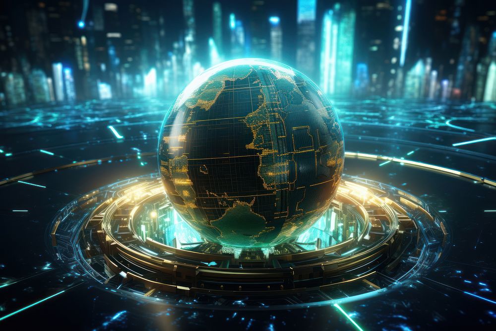 Cyber Earth planet technology astronomy. | Premium Photo - rawpixel