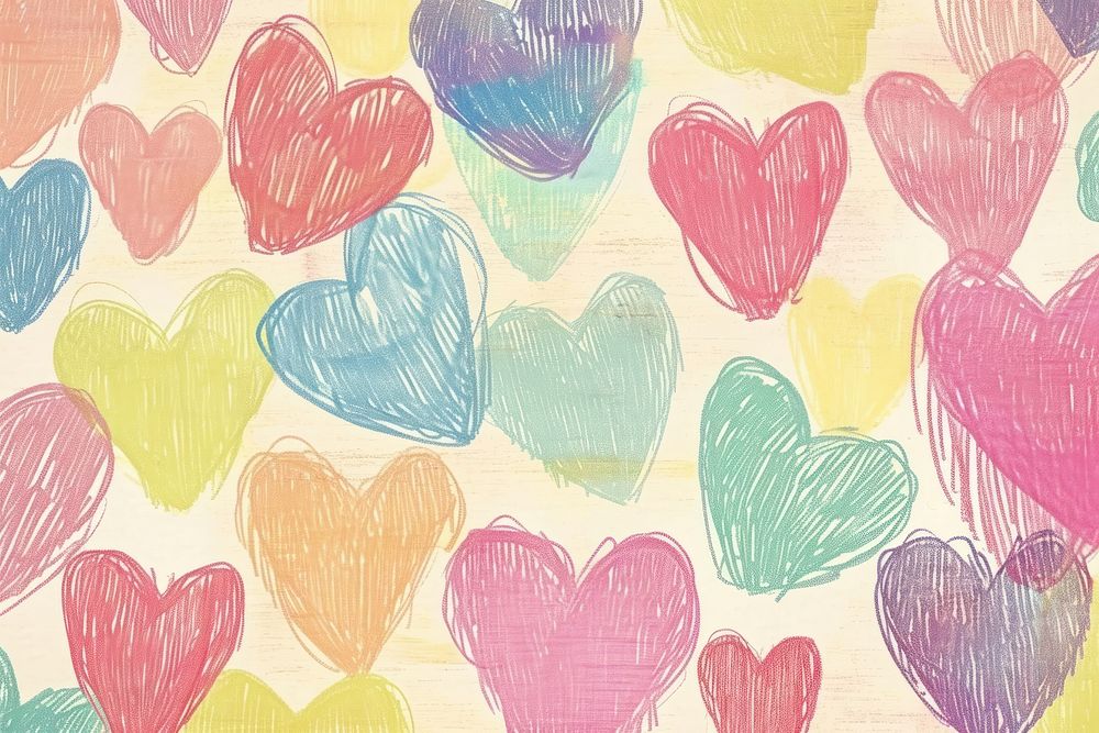 Cute hearts illustration drawing backgrounds | Free Photo Illustration ...