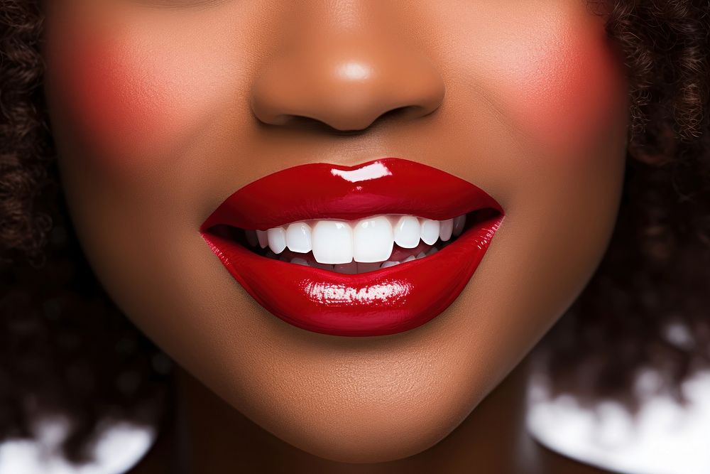 Lipstick portrait smiling teeth. | Free Photo - rawpixel
