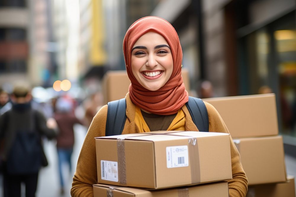 Box cardboard smiling adult. | Premium Photo - rawpixel