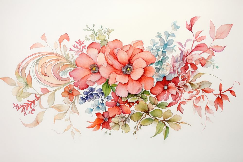 Floral painting pattern flower | Free Photo Illustration - rawpixel