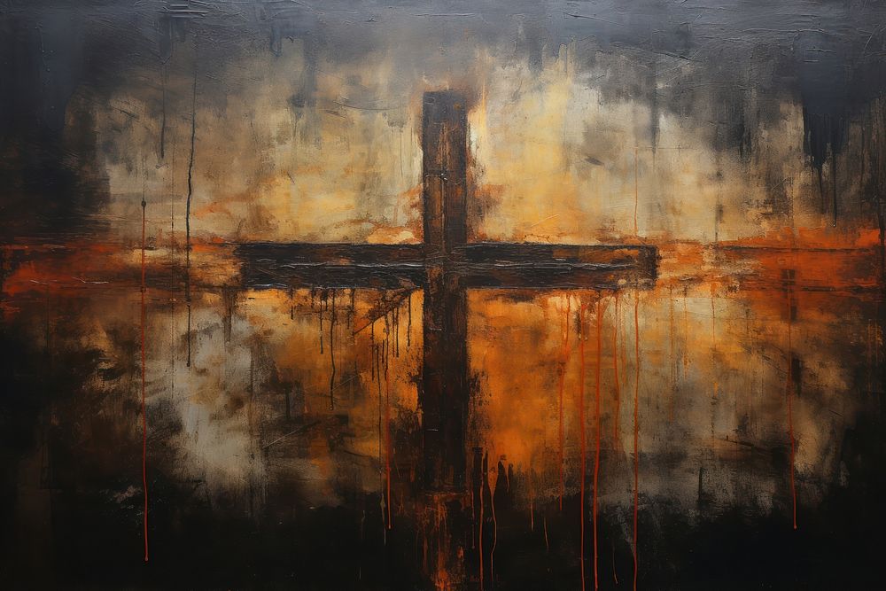 Minimalist geometric abstract painting cross | Premium Photo ...