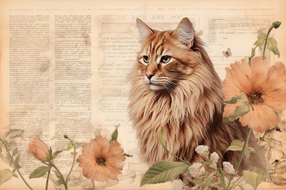 Orange cat border mammal animal | Premium Photo Illustration - rawpixel