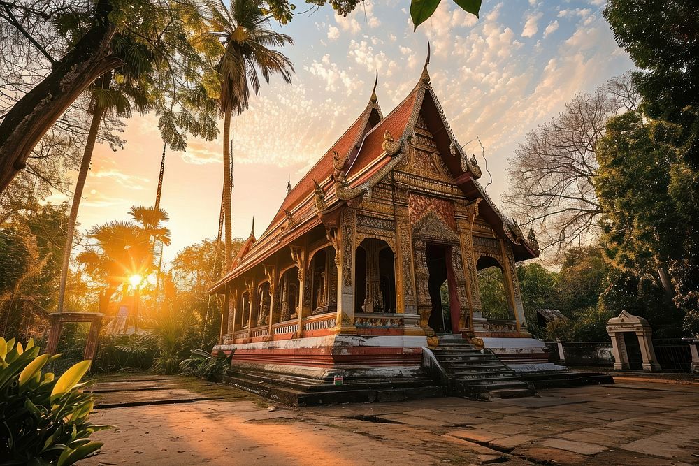 Thai temple architecture building outdoors. | Premium Photo - rawpixel