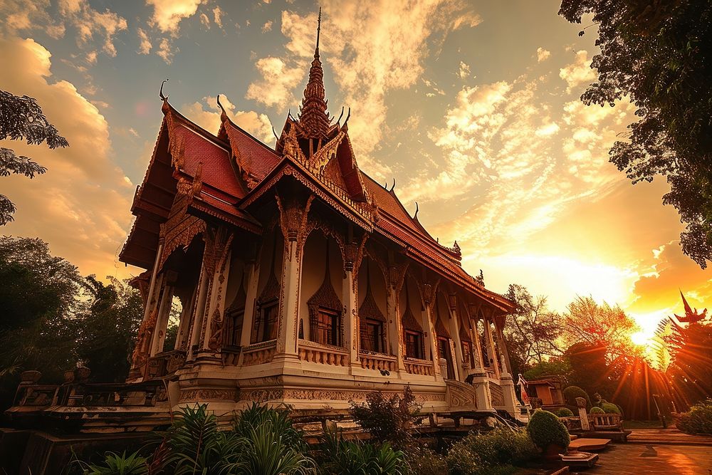 Thai temple architecture building day. | Free Photo - rawpixel